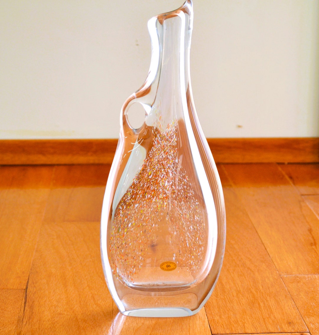 Zelezny Brod Sklo( ZBS) Swung Crystal Glass Vase/pitcher With Infused ...