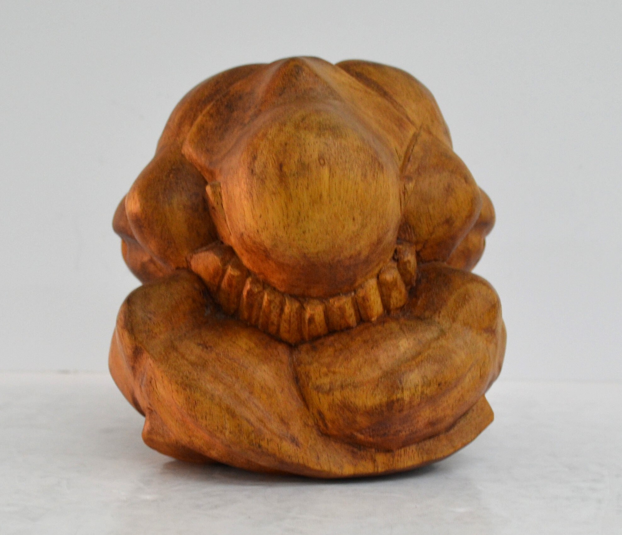 Hand Carved Wooden Sculpture of Weeping Buddha/yogi Man /orang Malu ...