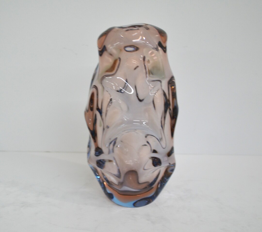 Encased Amber and Blue Free Form Glass Vase. Designed by Jan Beránek in ...