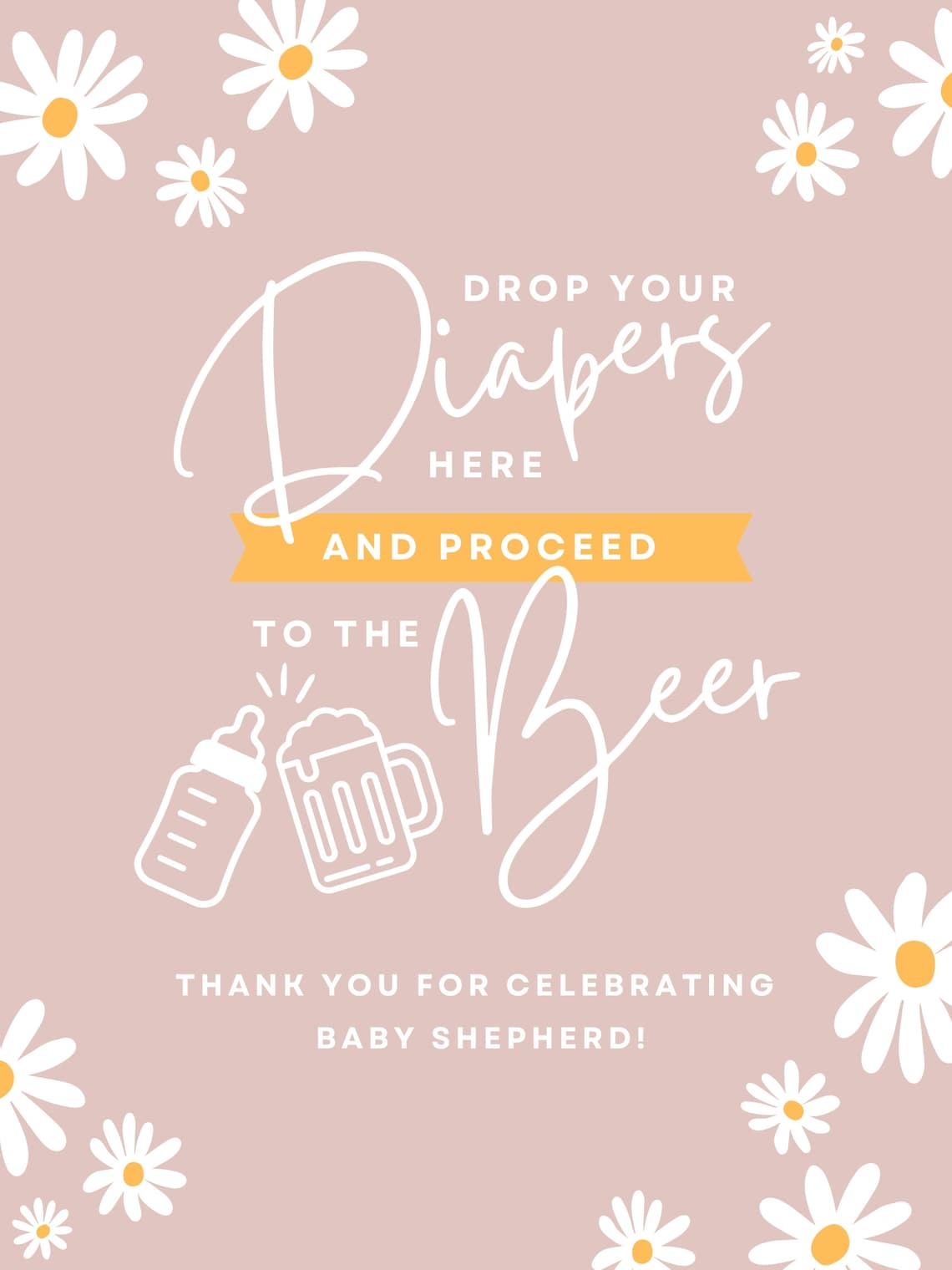 Diaper Keg Baby Shower Sign Template (digital Download) - Etsy