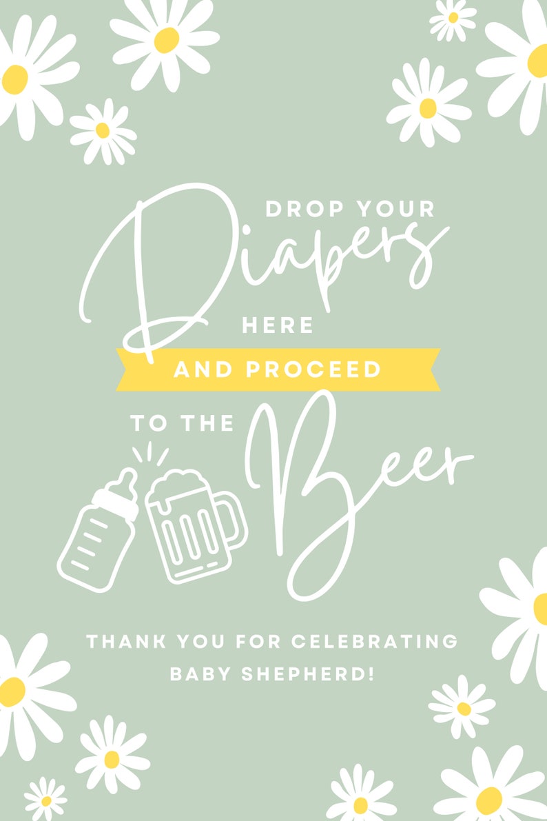 Editable Diaper Keg Welcome Sign – Digital Download for Co-ed Baby ...