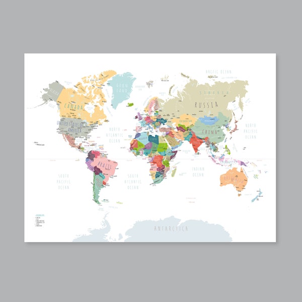 World Map Poster - Etsy