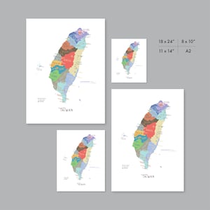 Taiwan Map Print, PRINTABLE Taiwan Provinces, Labeled Taiwan Map ...
