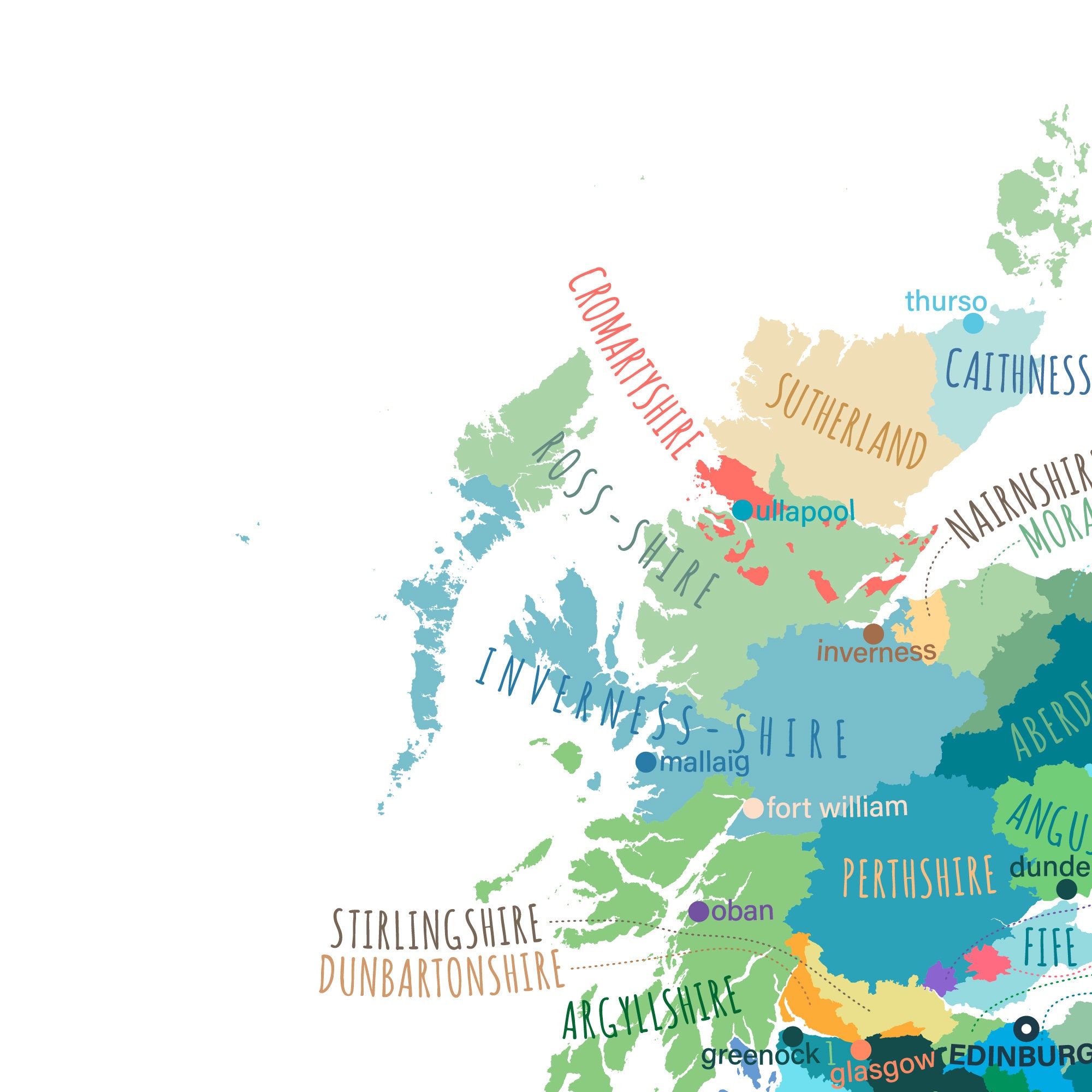 UK County Map Print: Labeled United Kingdom Map (digital Download) - Etsy