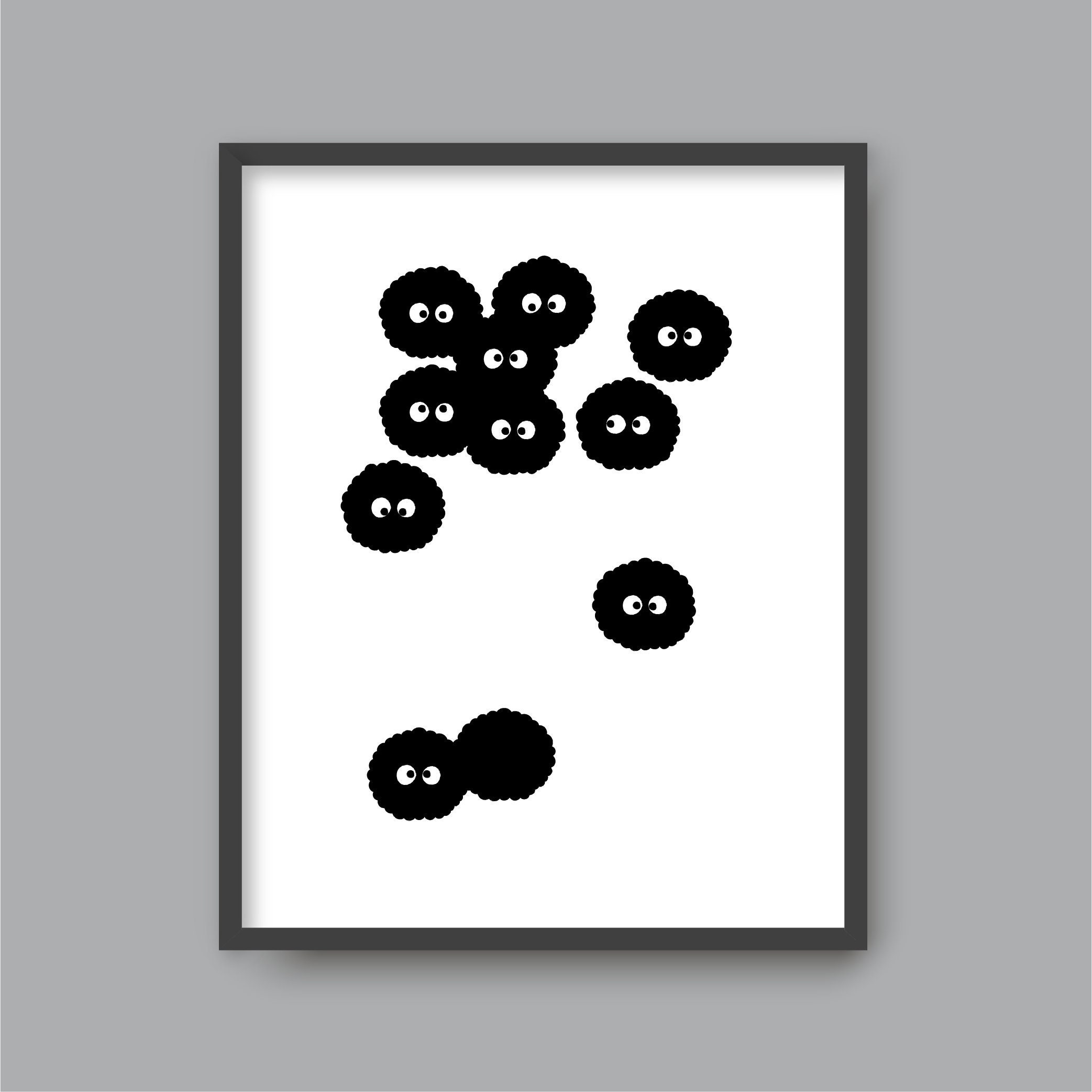 Susuwatari Soot Ball PRINTABLE wall art Kid nursery Modern | Etsy