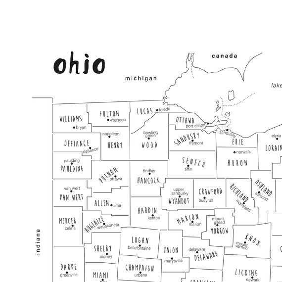 Earliest Ohio County Map Printable