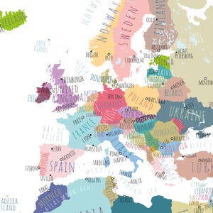 World Map Poster, PRINTABLE World Map With Countries, Map of the World ...