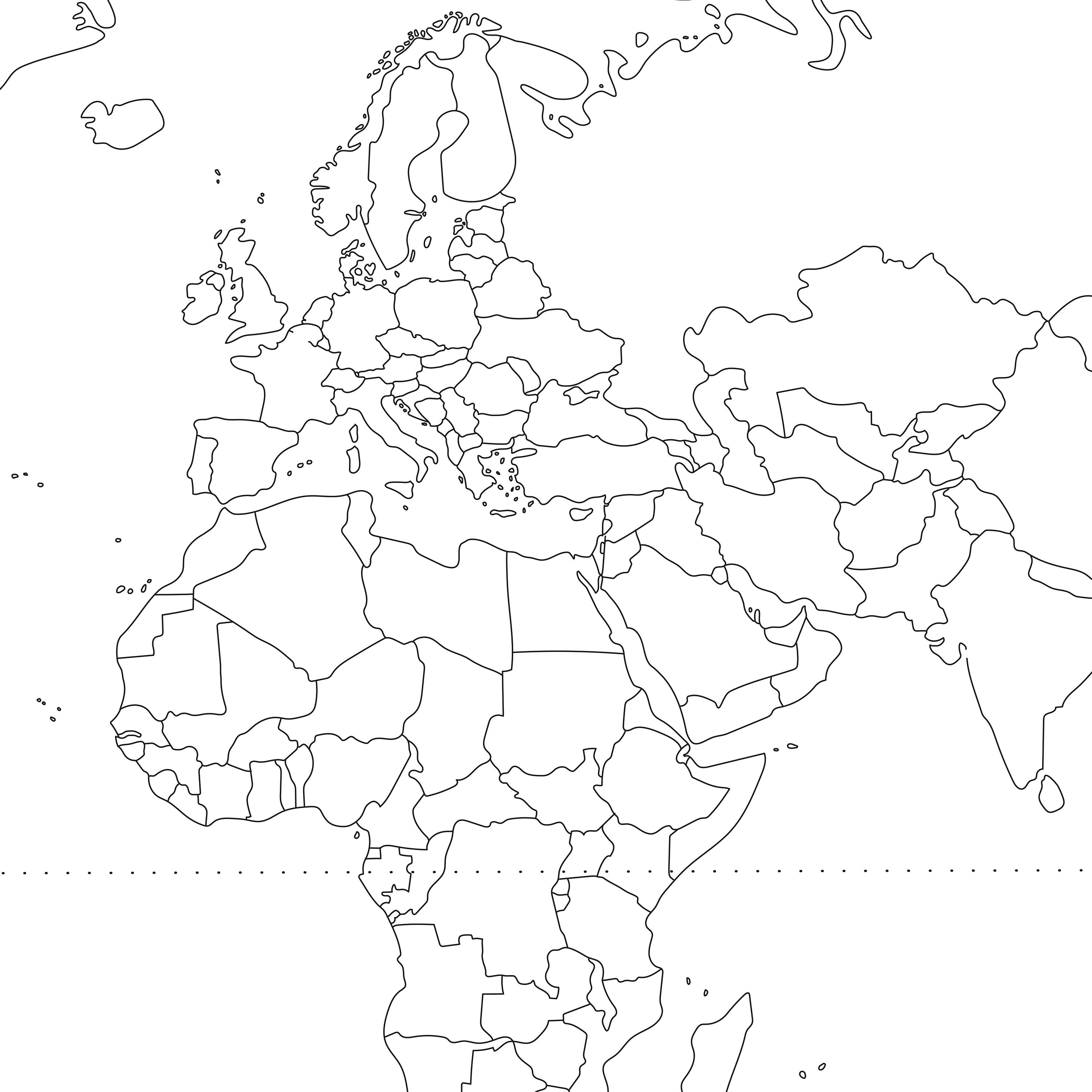 World Map With Countries PRINTABLE Map of the World Wall Art - Etsy