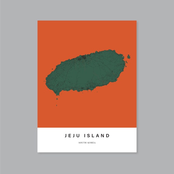 Jeju Map Printable Jeju Island Map Jeju South Korea Poster - Etsy