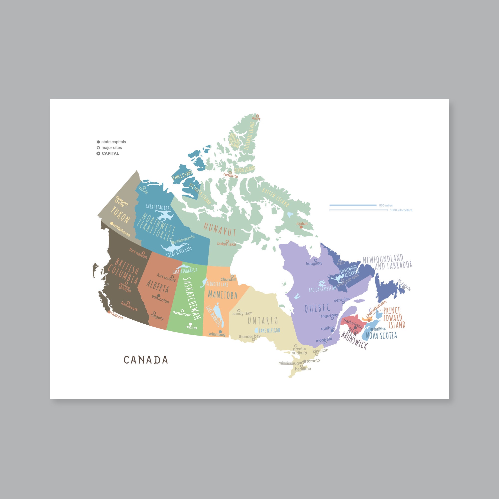 Canada Map, PRINTABLE Canada States and Capitals, Labeled Canada Map ...