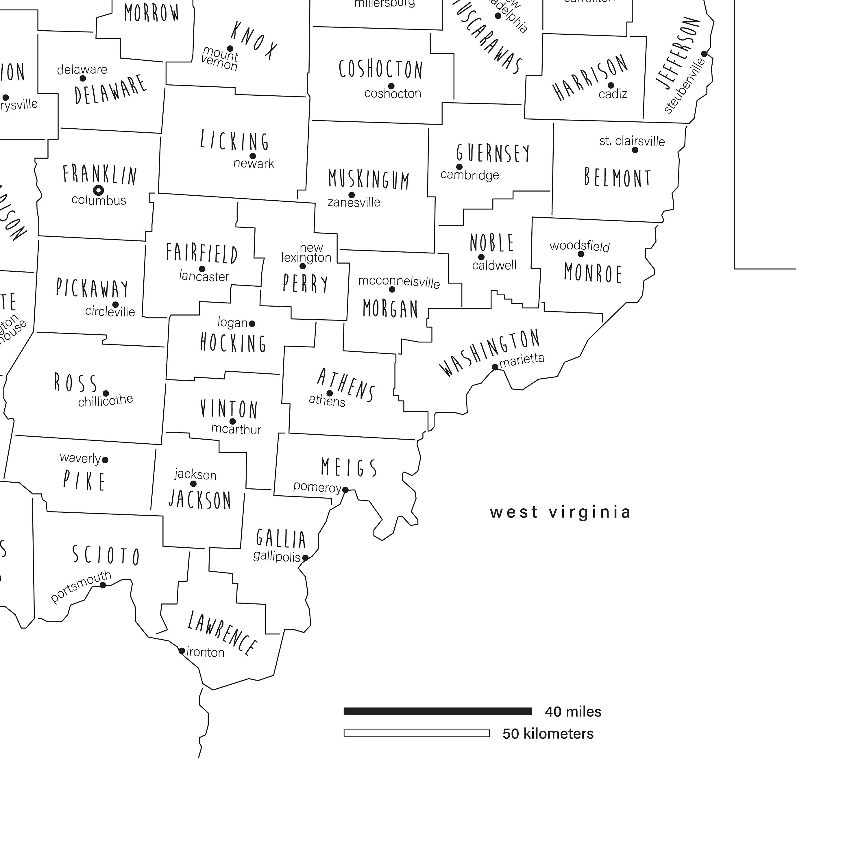 State Of Ohio County Map Pdf Printable Map Ohio County Map Good To