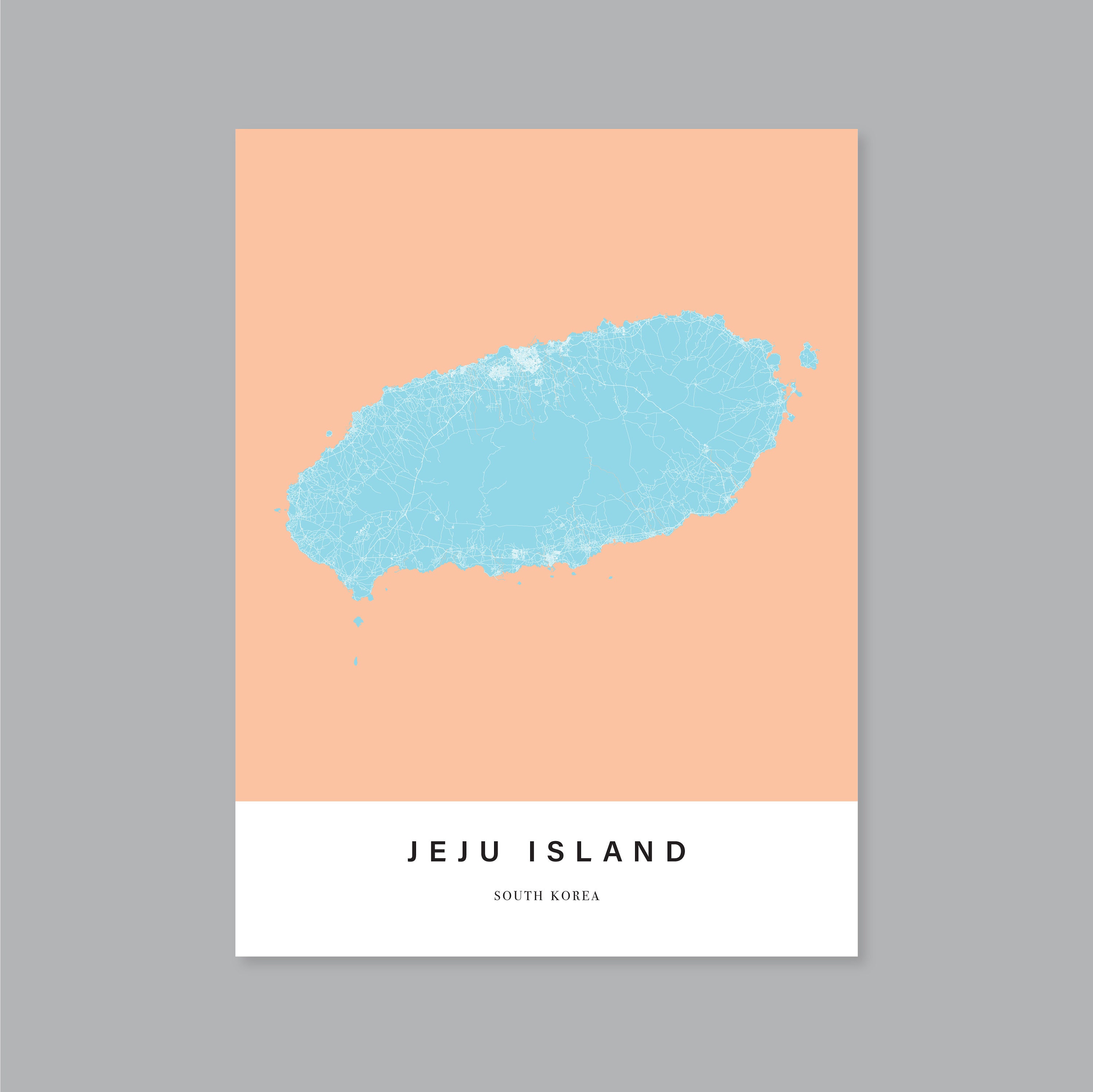 Jeju Map Printable Jeju Island Map Jeju South Korea Poster - Etsy Australia