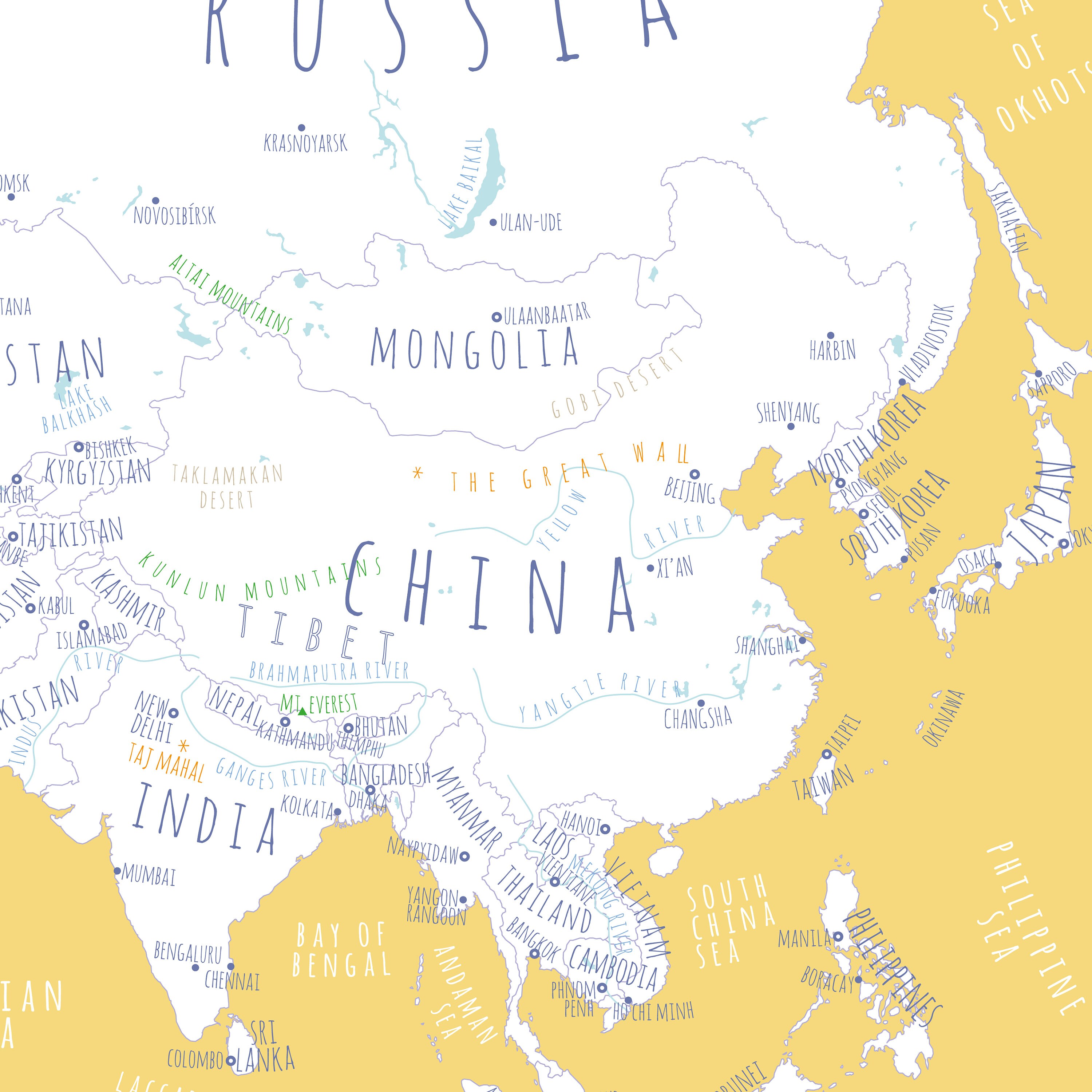 World Map Poster PRINTABLE Line Worldmap With Countries - Etsy