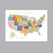 United States Map Wall Art PRINTABLE United States Map Print - Etsy
