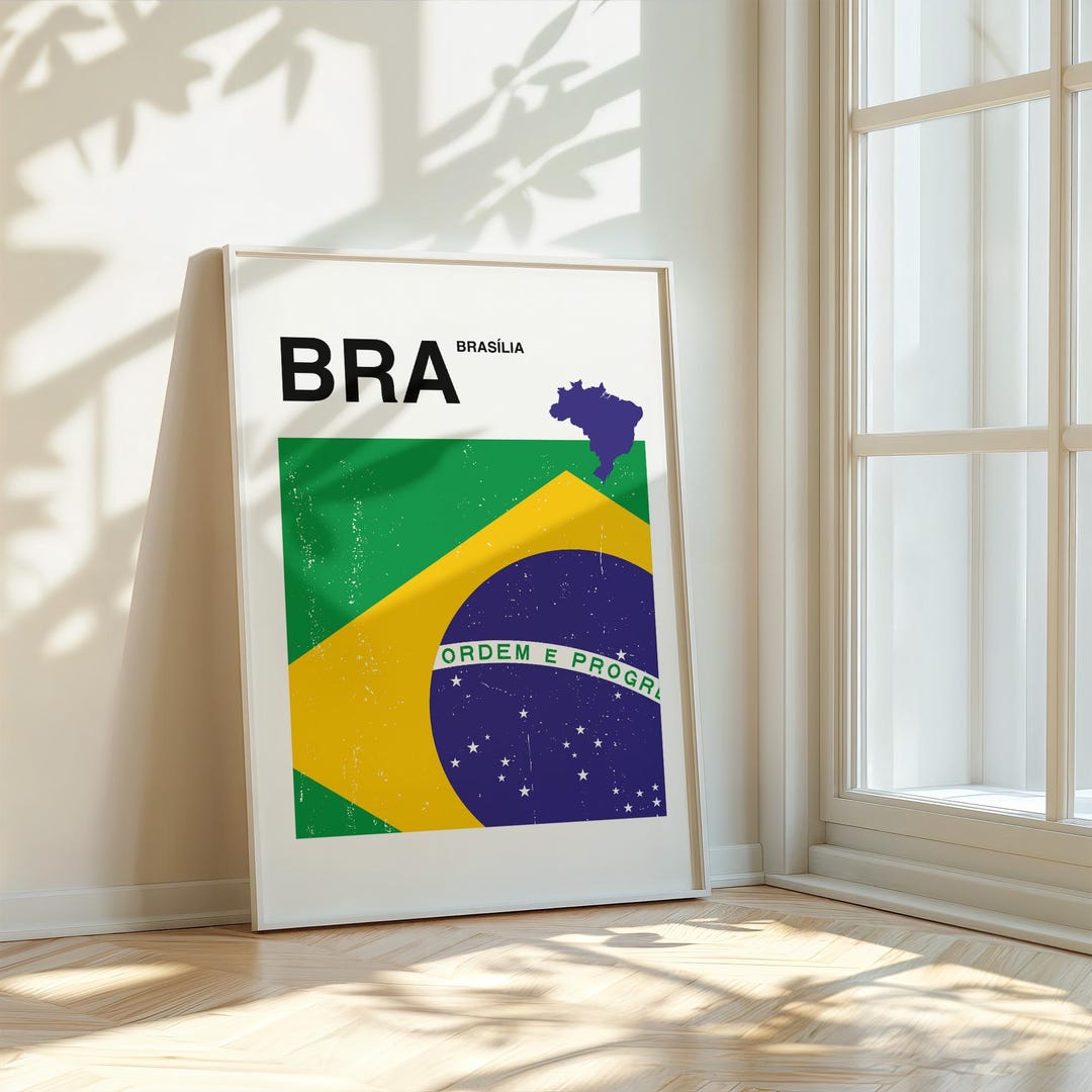 Brazil Flag Art Print: Minimalist Travel Poster (digital Download) - Etsy