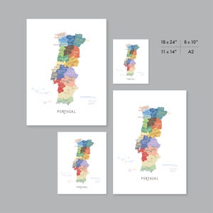 Portugal Map, PRINTABLE Portugal States and Capitals, Labeled Portugal ...