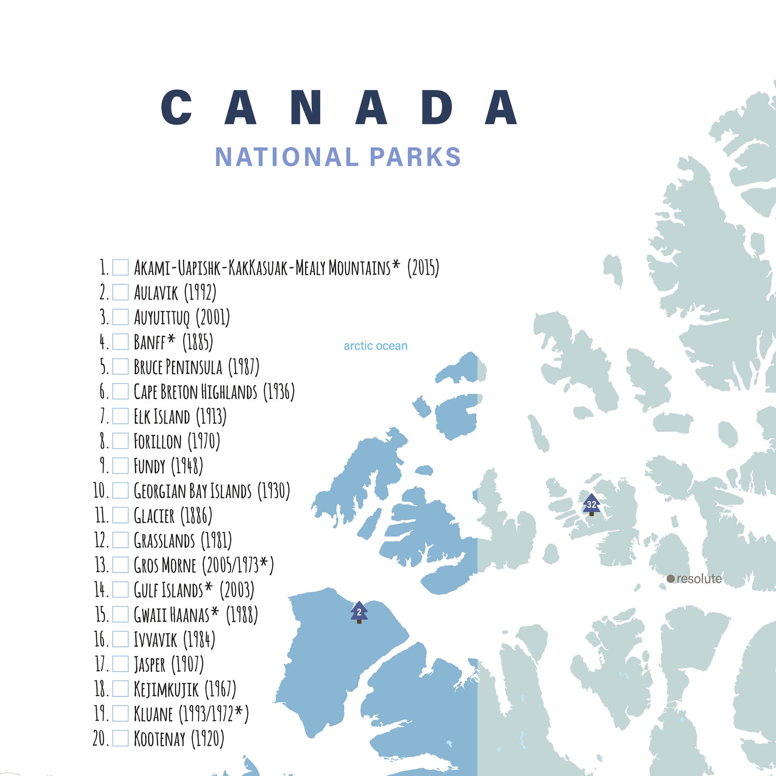 Canada Map, Printable Canada National Parks Map, Canada Map Art P523 - Etsy