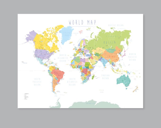Tour the World Poster - World Map - Etsy Canada