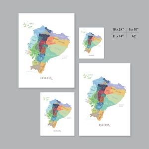 Printable Ecuador Map - Ecuador Provinces and Capitals, Labeled Modern ...