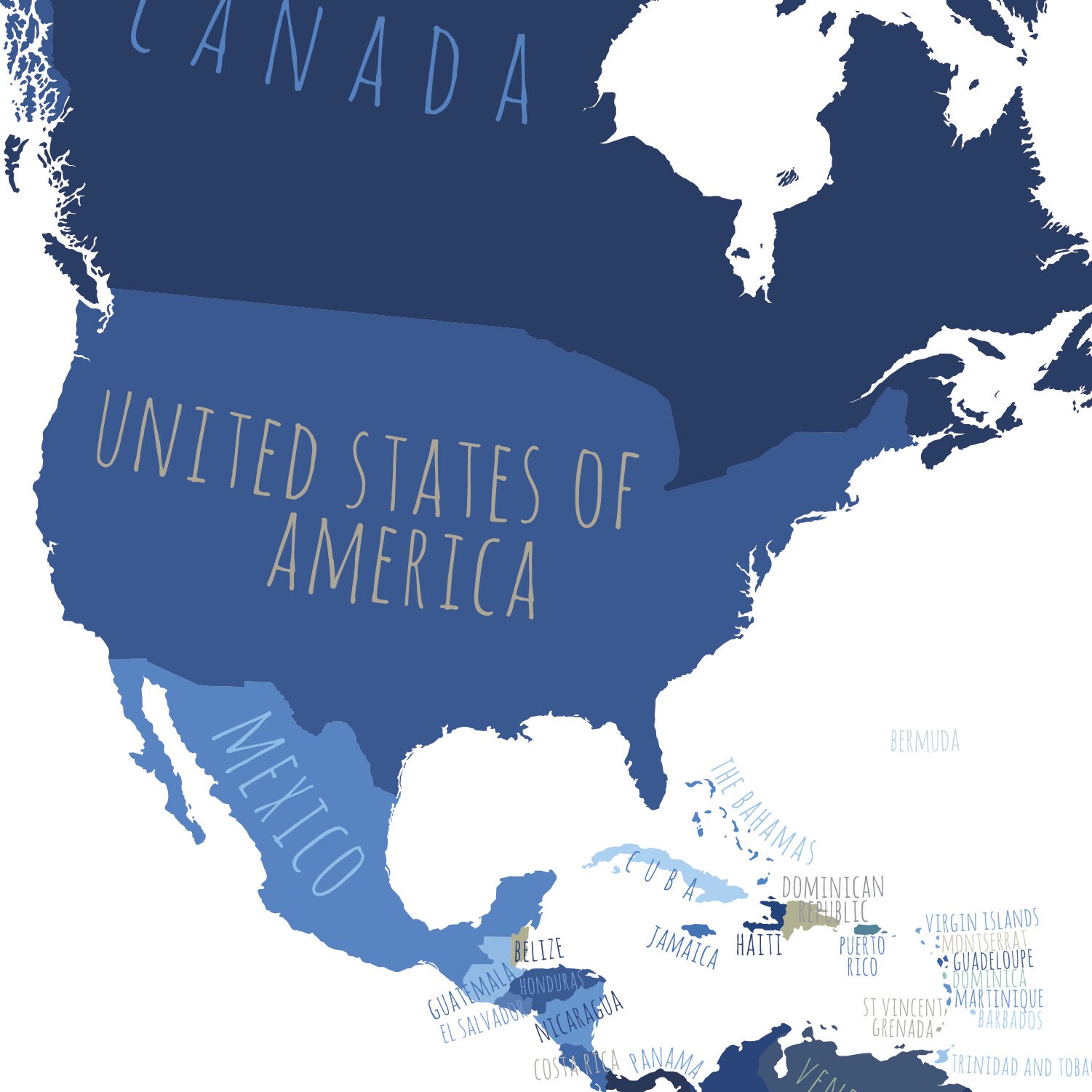 Indigo World Map Print: Modern Nursery Decor (digital Download) - Etsy ...