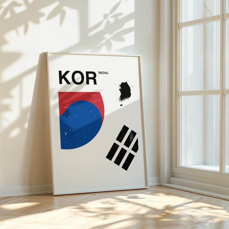 Korea Flag Poster: Minimalist Travel Art (digital Download) - Etsy Canada