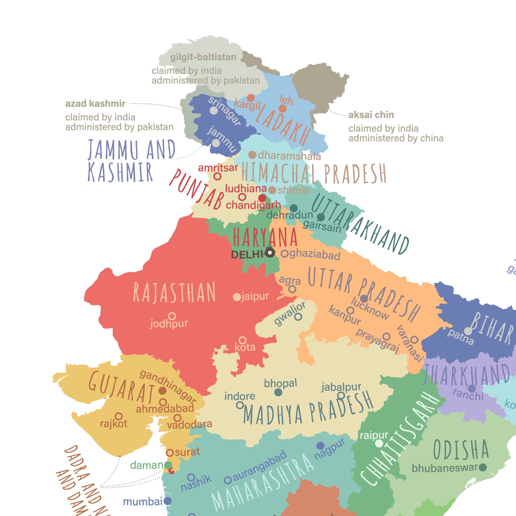Mapa De Los Estados De La India Geografía De La India Wikipedia, La