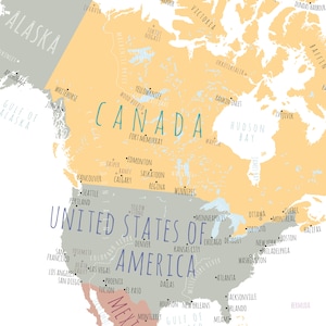 World Map Poster, PRINTABLE World Map With Countries, Map of the World ...