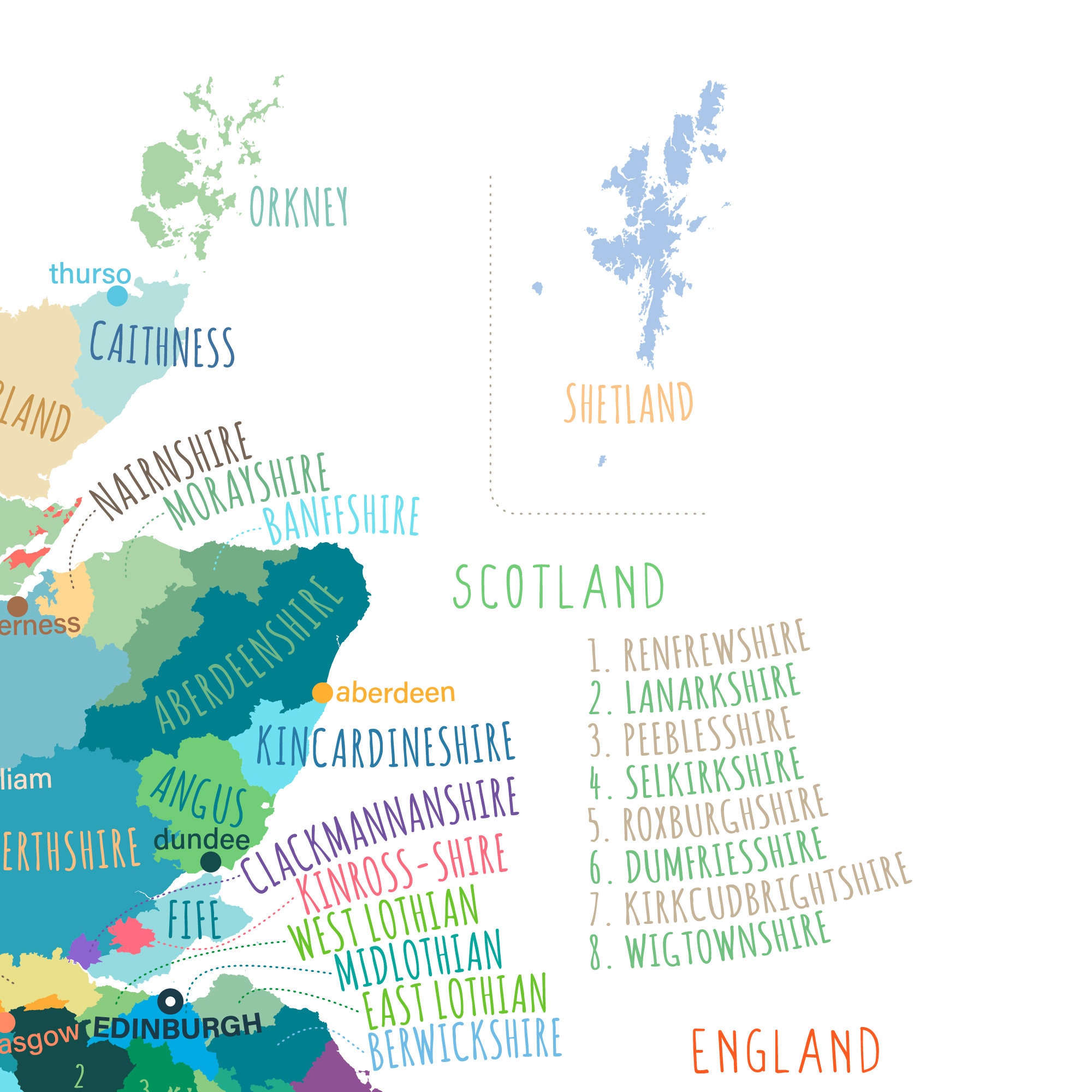 UK County Map Print: Labeled United Kingdom Map (digital Download) - Etsy