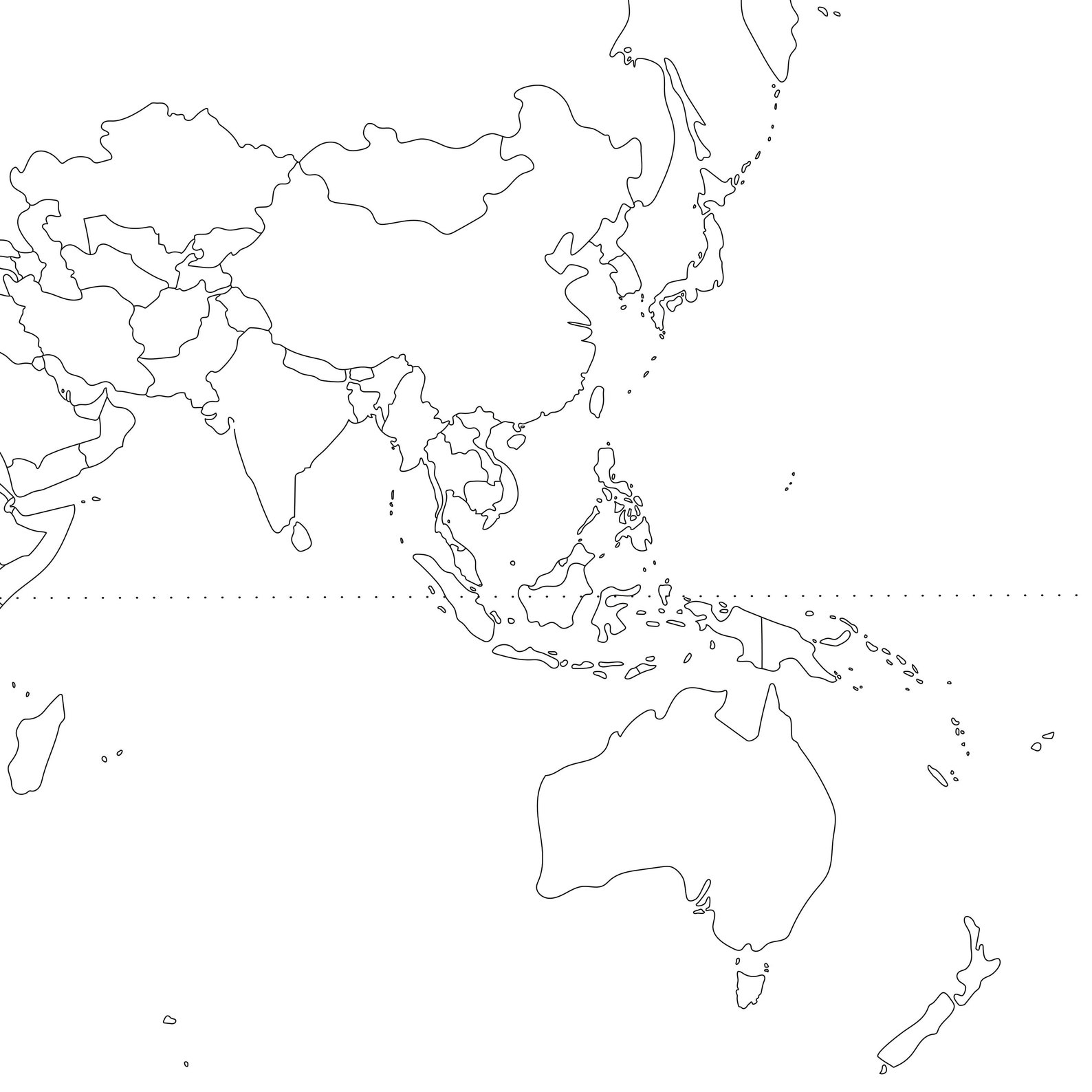 World Map With Countries, PRINTABLE Map of the World Wall Art Without ...