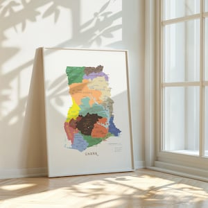 Ghana Map, PRINTABLE Ghana Regions and Capitals, Labeled Ghana Map With ...
