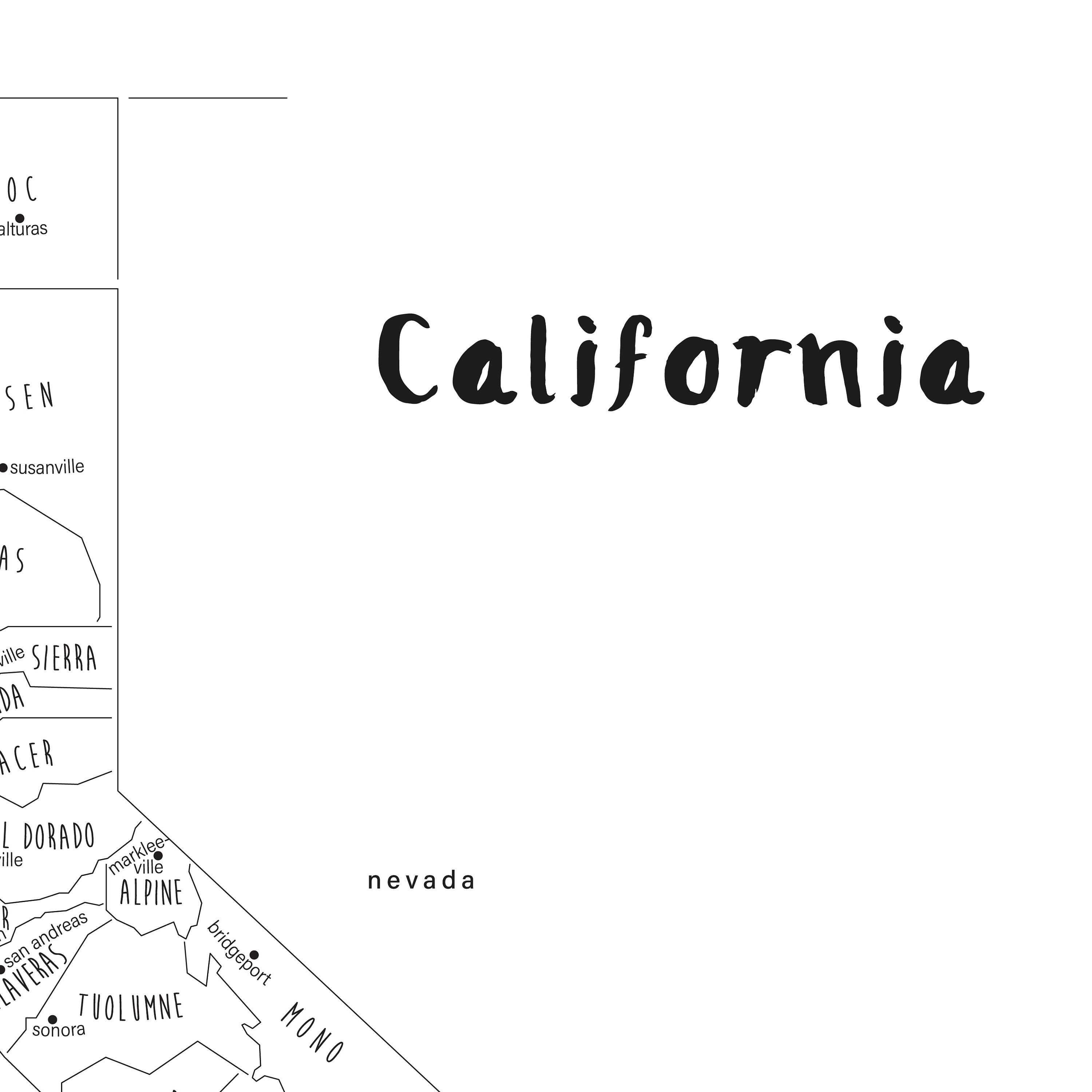 California Map Poster PRINTABLE California County Map CA - Etsy