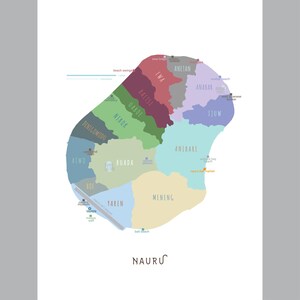 Nauru Map, PRINTABLE Nauru Regions Map, Labeled Nauru Map, Oceania ...