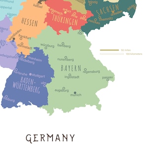 Germany Map, PRINTABLE Germany States and Capitals, Labeled Germany Map ...