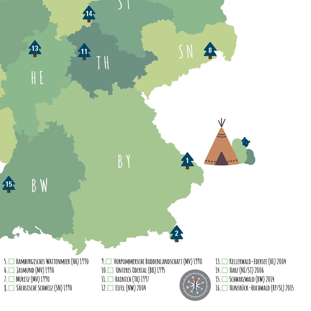 Germany National Parks Map Print: Adventure Awaits Nursery Decor ...