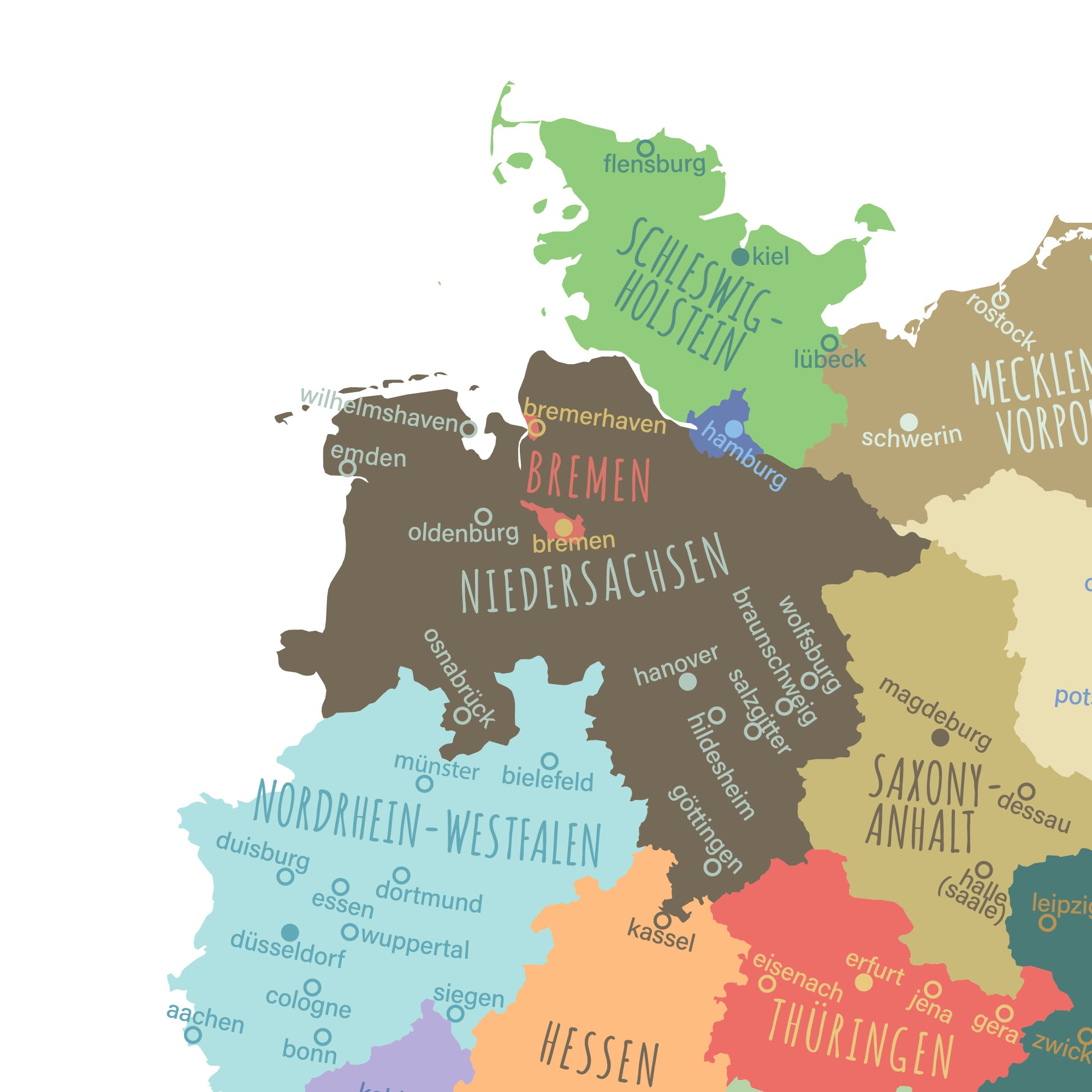 Duitse Kaart Met Steden Duitsland 2 Cijferige Postcodekaart 814