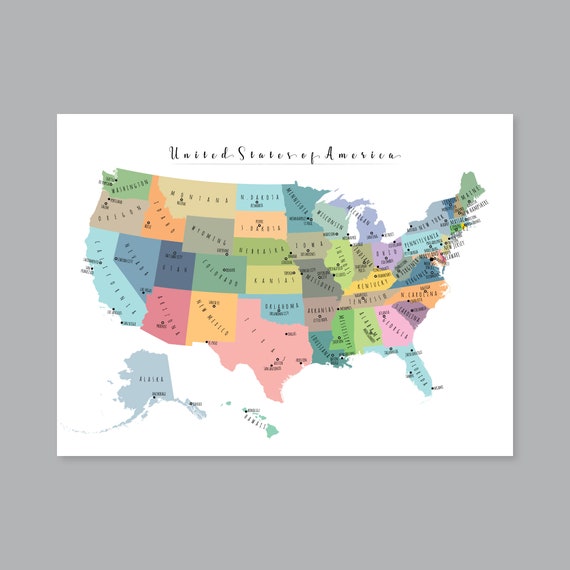United States Map With States Printable