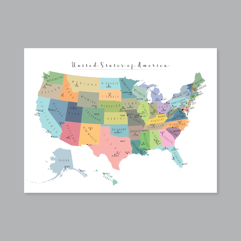 Printable Us Map - Etsy