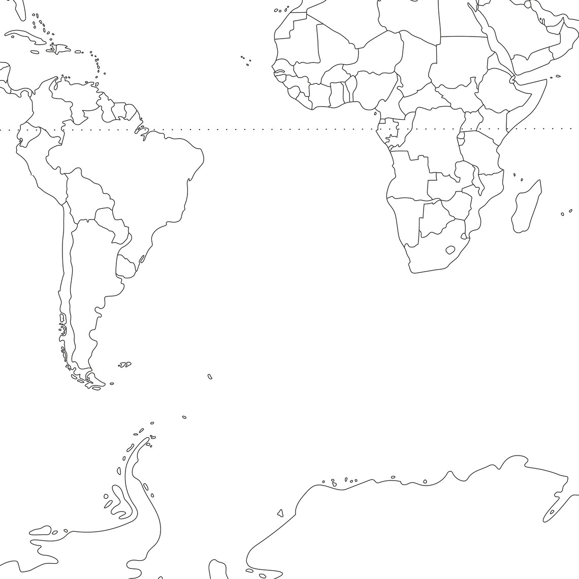 World Map With Countries PRINTABLE Map of the World Wall Art | Etsy Canada