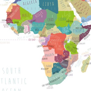 World Map Poster, PRINTABLE World Map With Countries, Map of the World ...