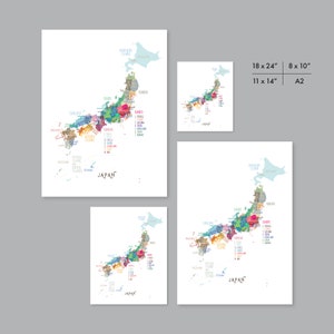 Japan Map Region, PRINTABLE Japan Provinces Japan Prefecture Map ...