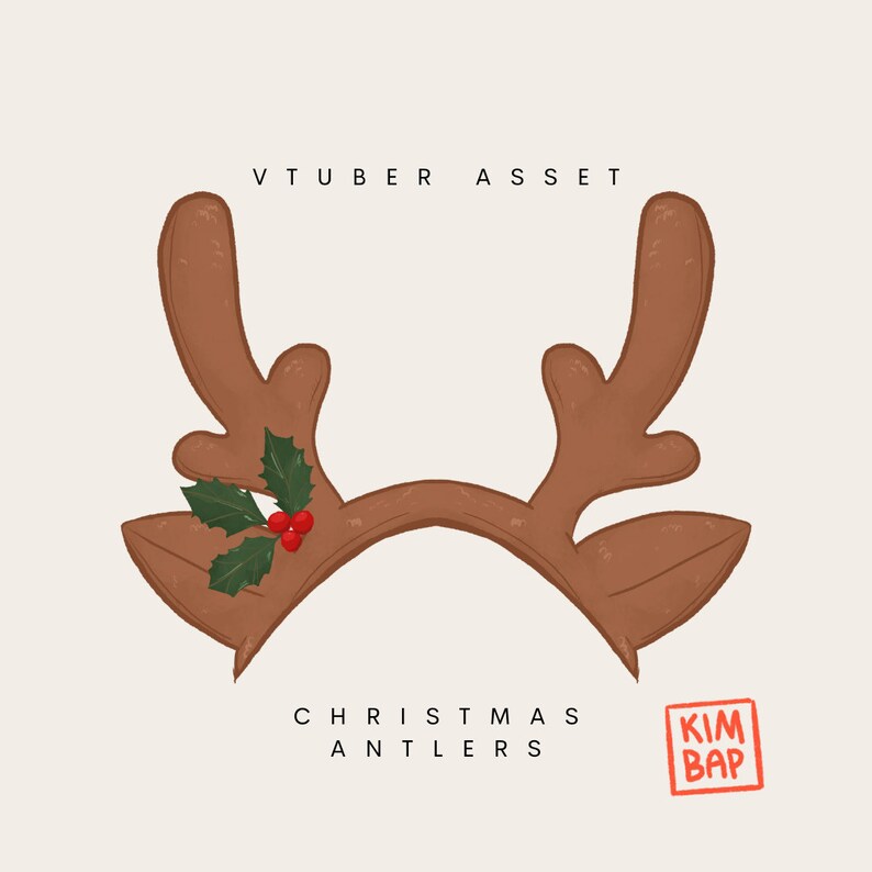 VTUBER ASSET XMAS Antlers Brown Christmas Twitch Streamer Asset - Etsy