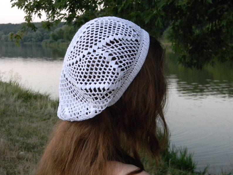 Cotton Hair Snood for Women Summer Slouchy Hat Cotton Crochet Beret - Etsy