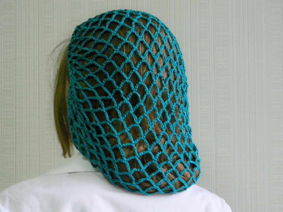 Hair Snood for Women Crochet Teal Hair Net Retro Hair Snoods for Women ...