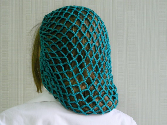 Hair Snood for Women Crochet Teal Hair Net Retro Hair Snoods | Etsy