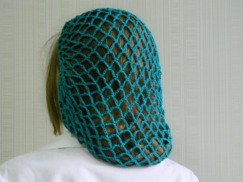 Hair Snood for Women Crochet Teal Hair Net Retro Hair Snoods - Etsy