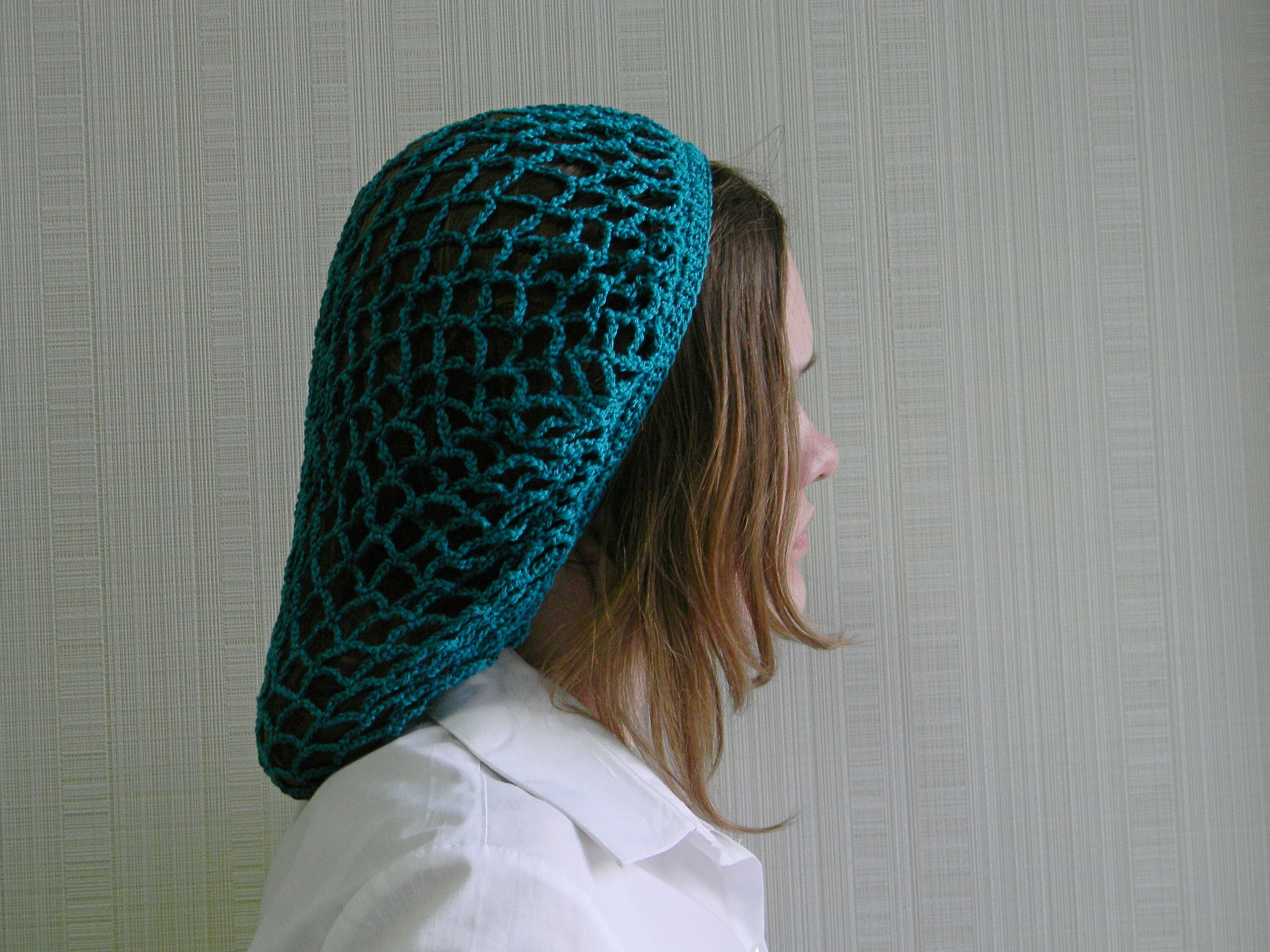 Hair Snood for Women Crochet Teal Hair Net Retro Hair Snoods for Women ...
