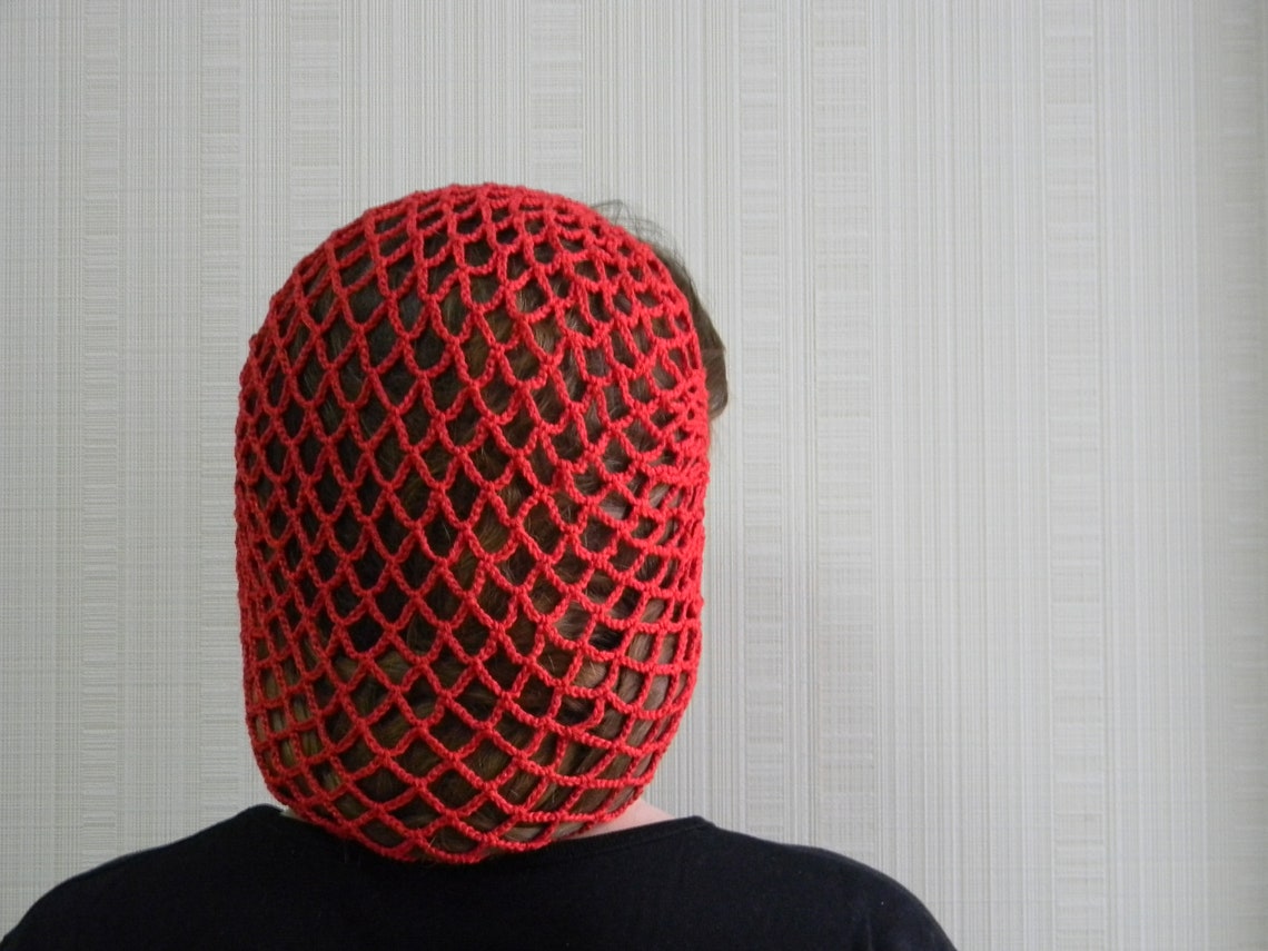 Hair Snood for Women Head Covers Crochet Red Hair Net Snood - Etsy