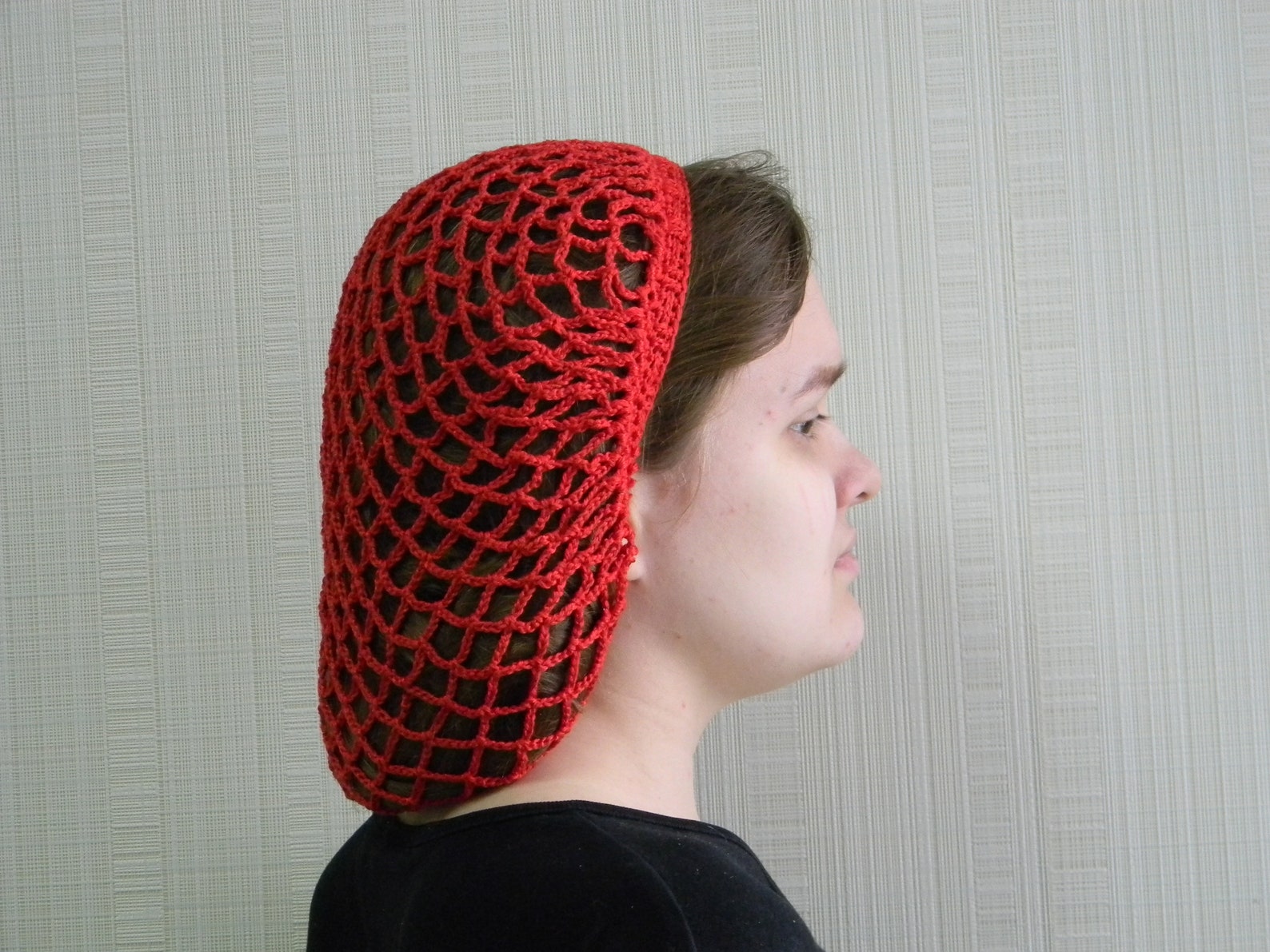 Hair Snood for Women Head Covers Crochet Red Hair Net Snood - Etsy