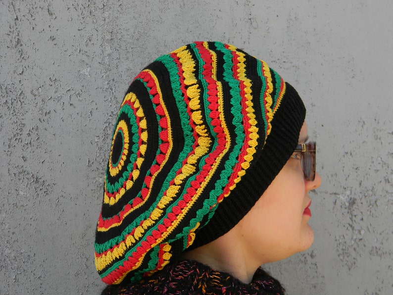 Unisex Rasta Reggae Hat Jamaican Slouchy Hat Crowned Dreadlock - Etsy