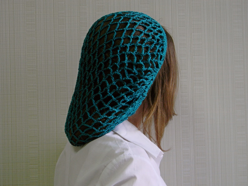 Hair Snood for Women Crochet Teal Hair Net Retro Hair Snoods for Women ...